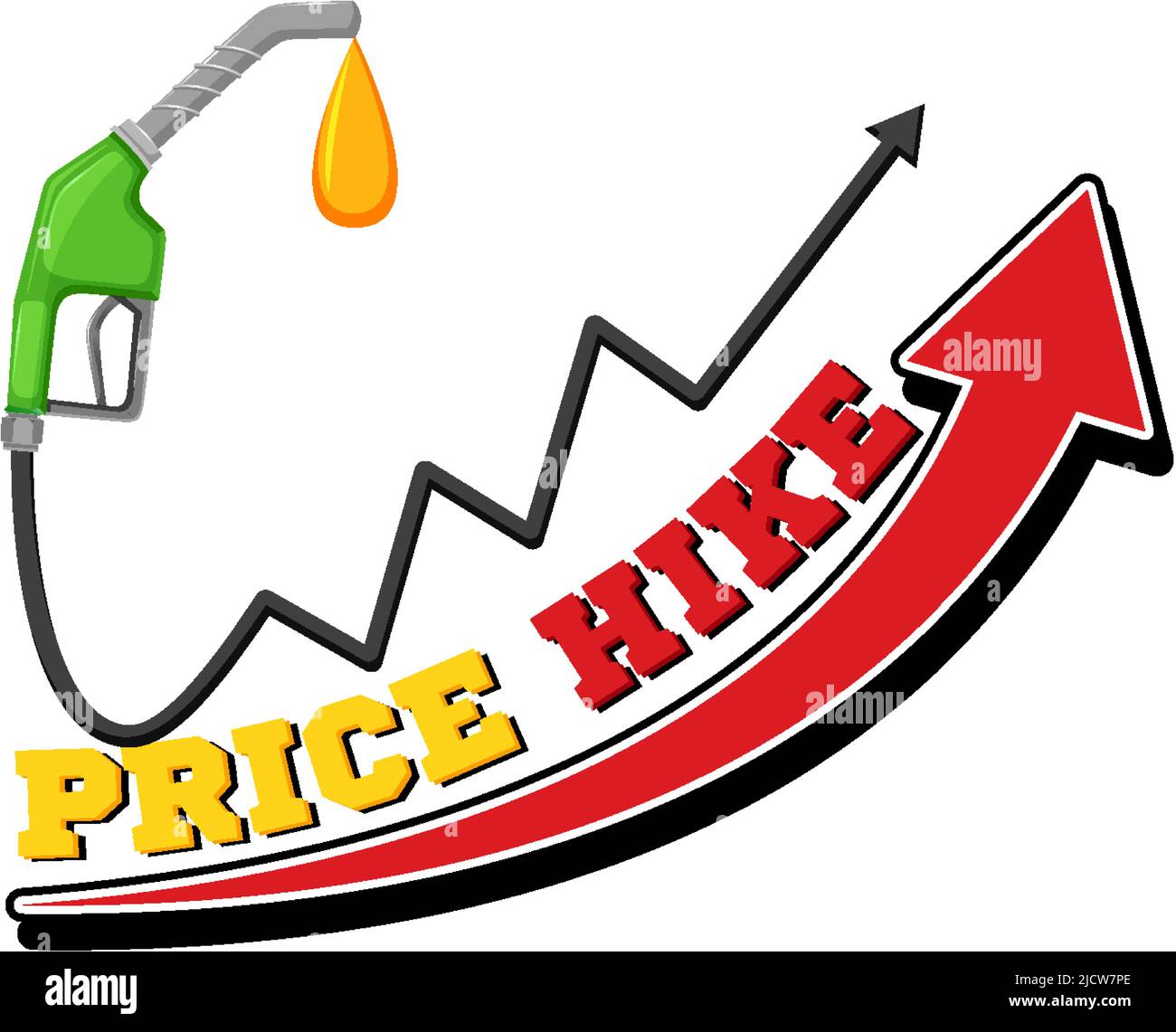 Fuel nozzle with red arrow pointing up illustration Stock Vector Image ...