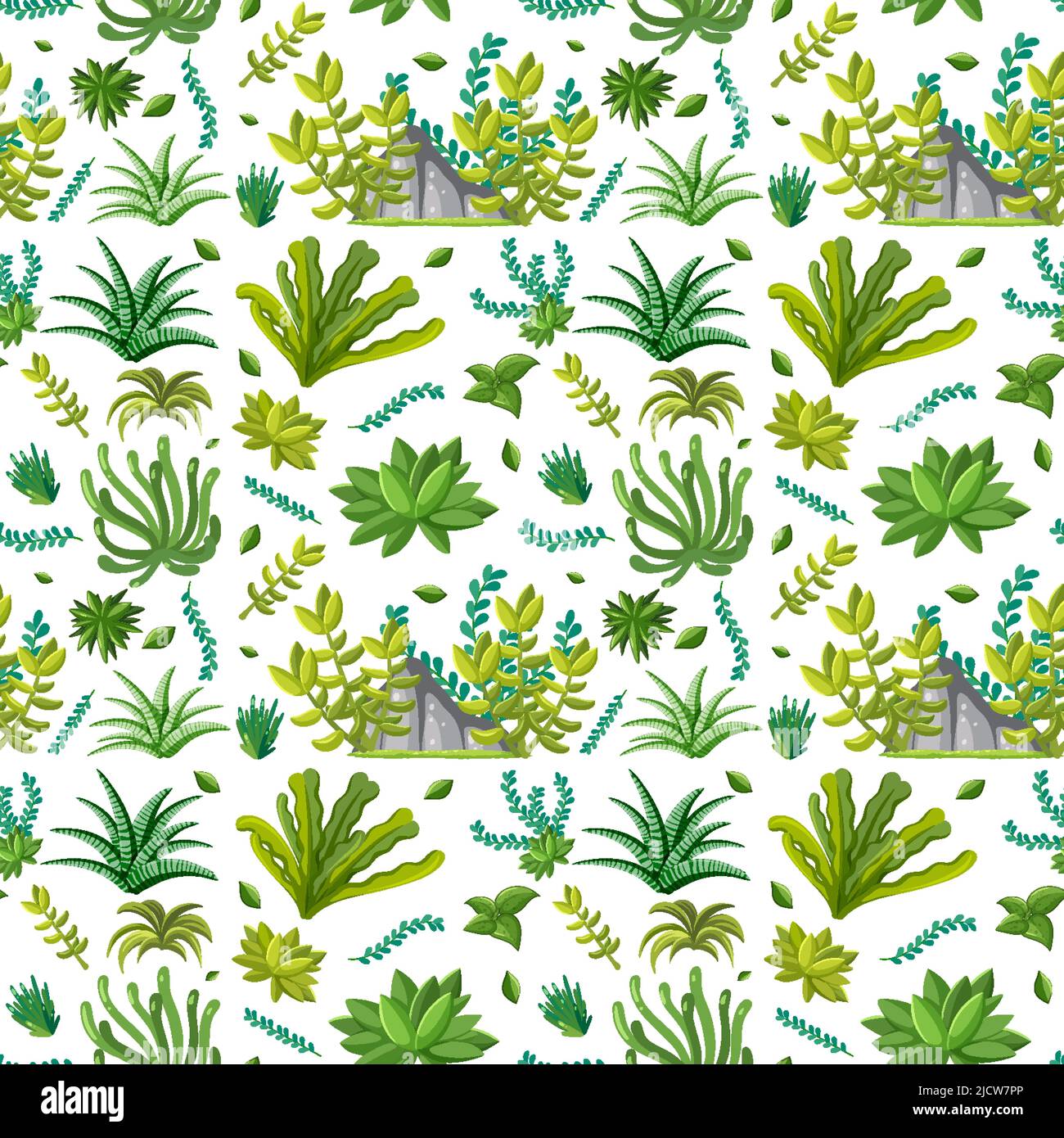 Various plants seamless pattern illustration Stock Vector Image & Art ...