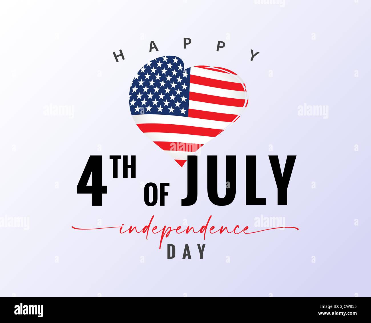 Happy 4th of July, Independence Day with flag USA in heart. Fourth of ...