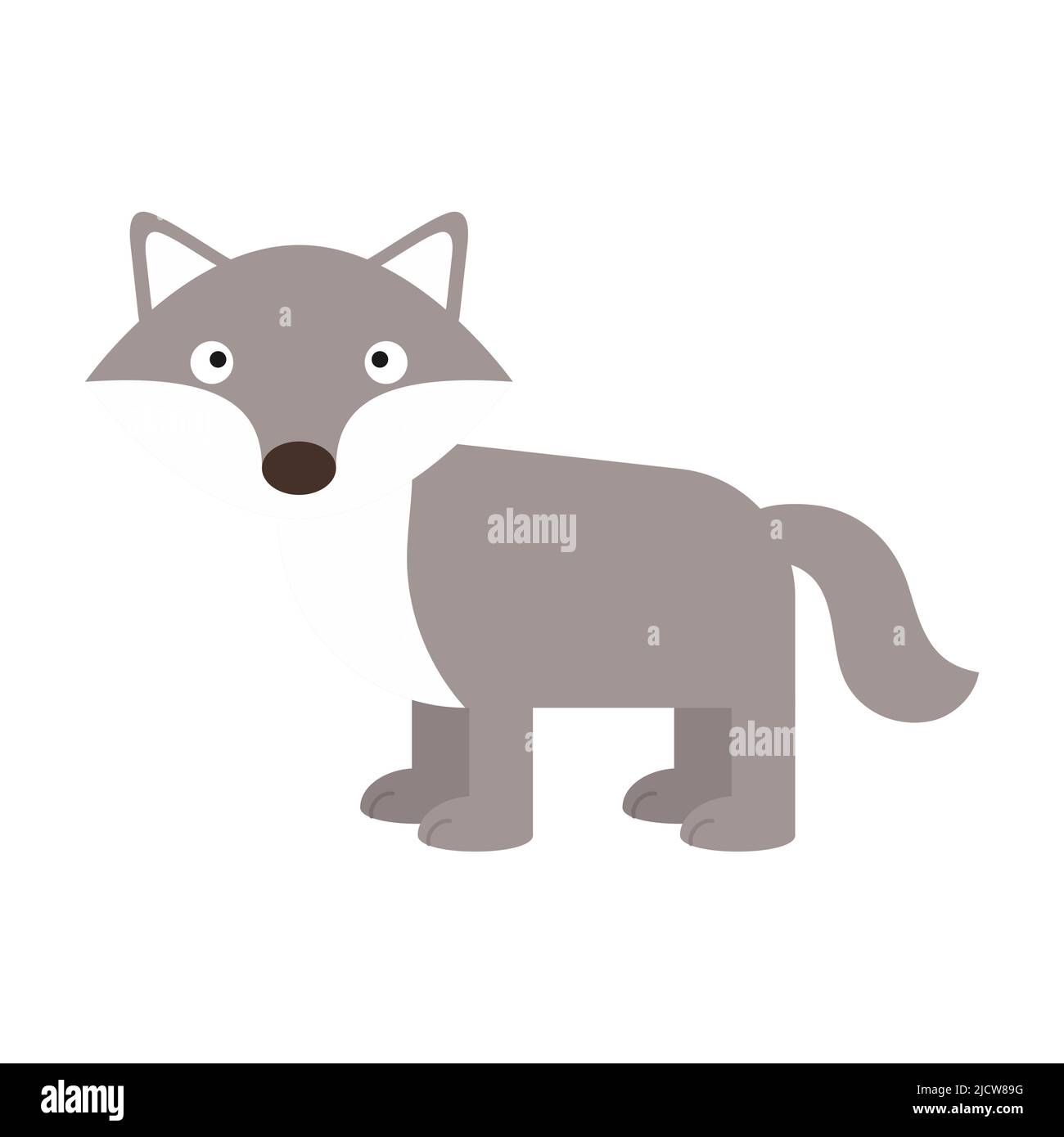 Cute little wolf isolated. Cartoon animal character for kids cards ...