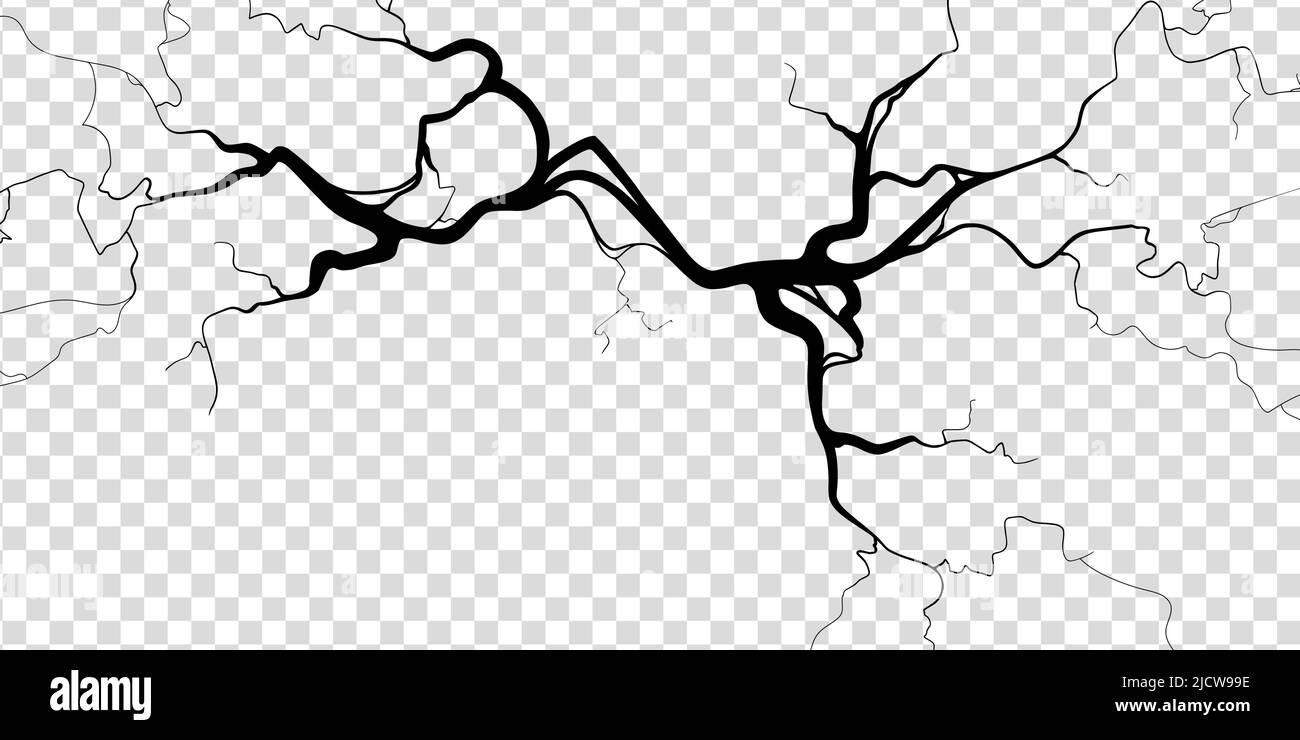 Crack on concrete or ground due to aging or drought. Fissure isolated ...