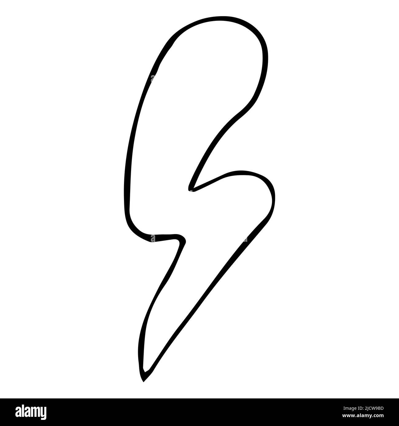 Lighting bolt symbol in doodle style power simple abstract sign ...