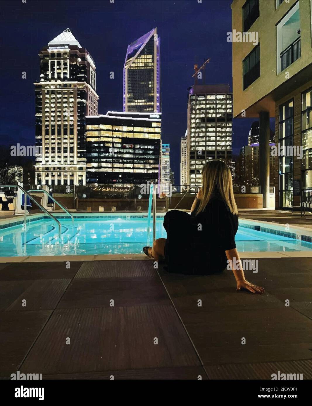 Women in swimming pool Stock Vector Images - Alamy