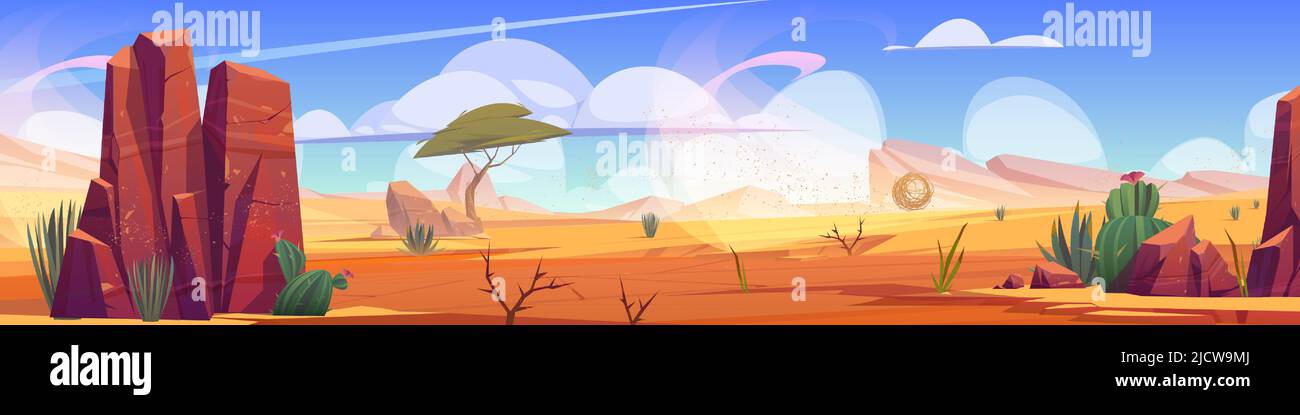 Desert of Africa natural landscape, african panoramic background with ...