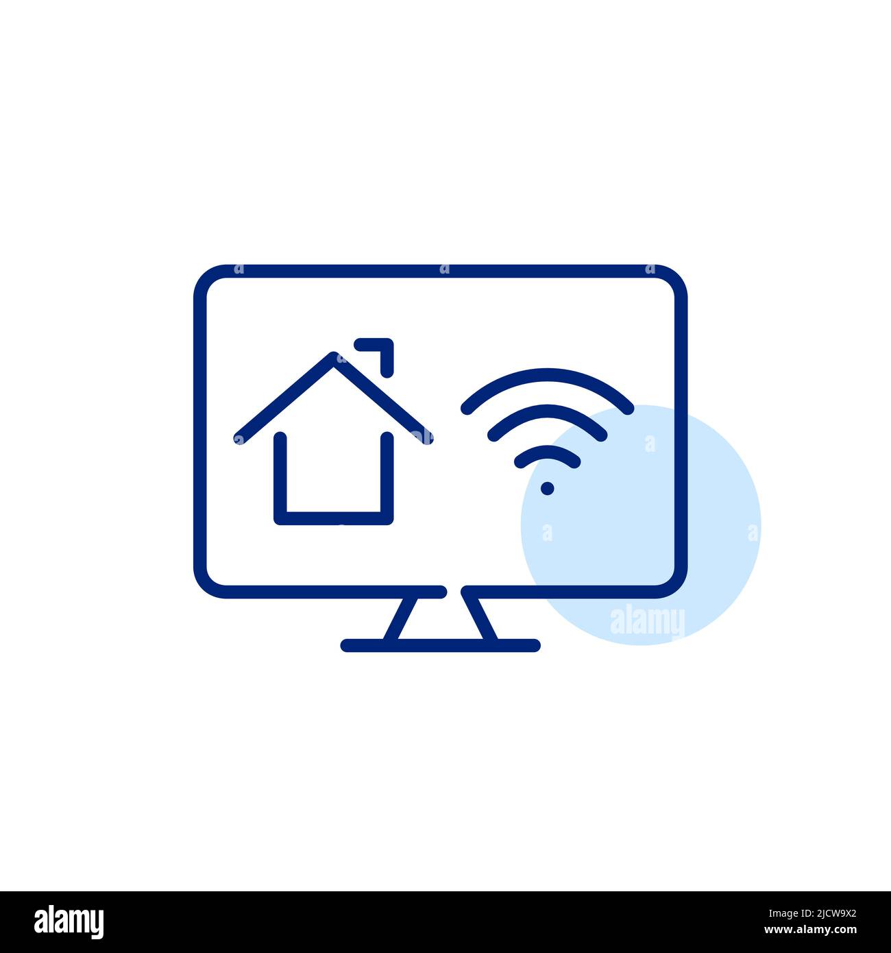 Smart home automated technology control app on monitor. Pixel perfect ...