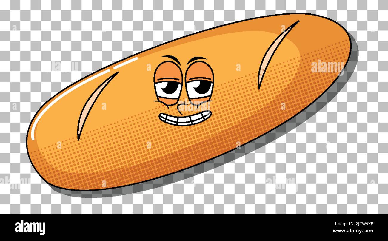 Bread cartoon character isolated illustration Stock Vector Image & Art ...