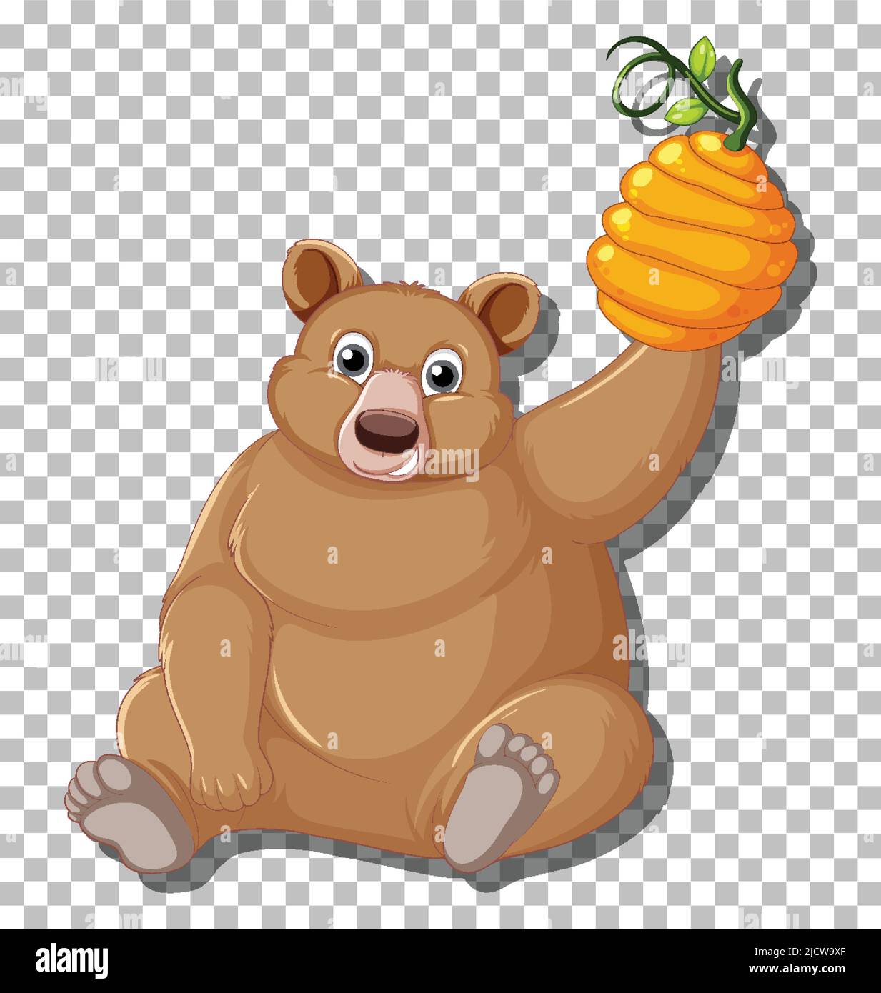 Grizzly bear cartoon character isolated illustration Stock Vector Image ...