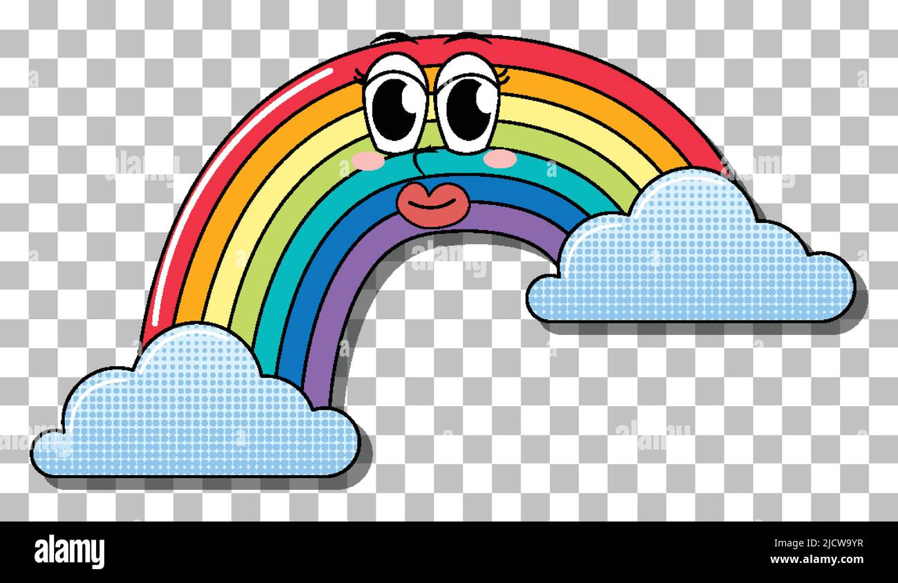 Rainbow with facial expression illustration Stock Vector Image & Art ...