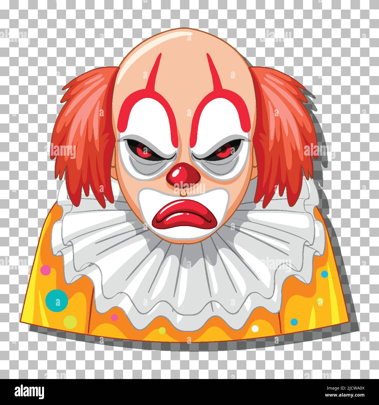 Scary clown head on grid background illustration Stock Vector Image ...