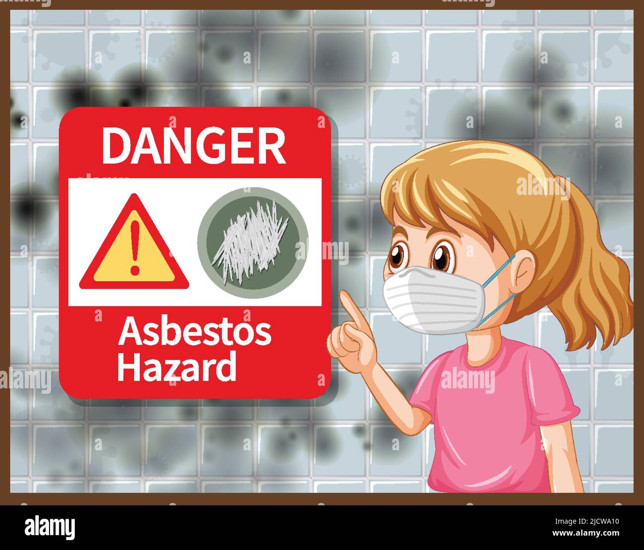 Danger asbestos hazard warning sign illustration Stock Vector Image ...