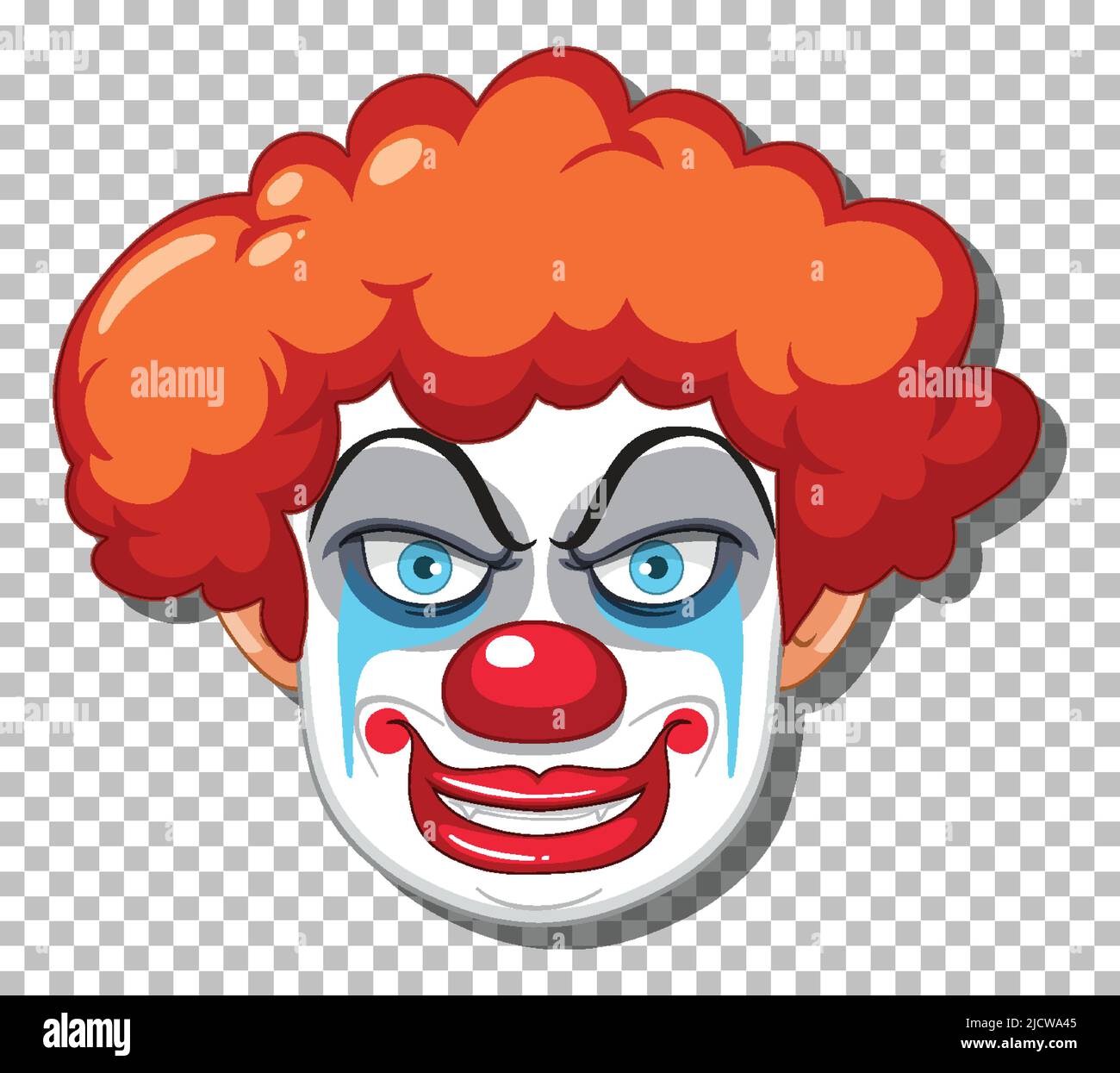 Scary clown head on grid background illustration Stock Vector Image ...