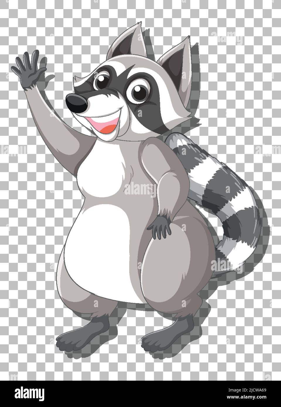 Raccoon raising hand cartoon character illustration Stock Vector Image ...