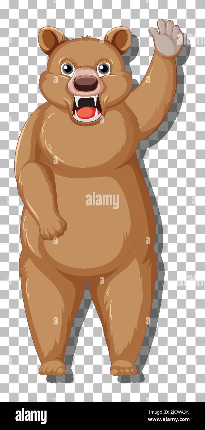 Grizzly bear cartoon character isolated illustration Stock Vector Image ...
