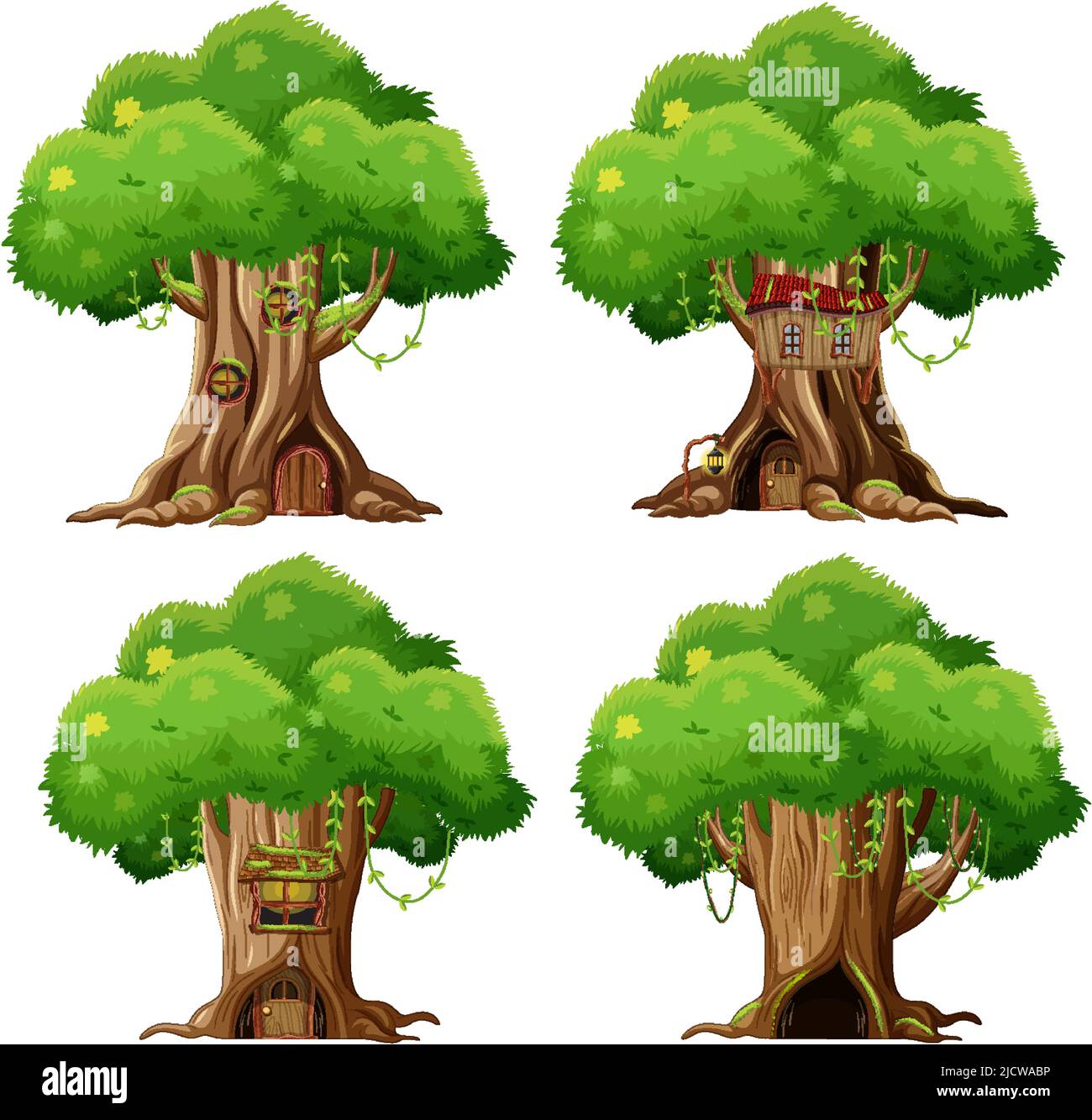 Big tree isolated cartoon illustration Stock Vector Image & Art - Alamy