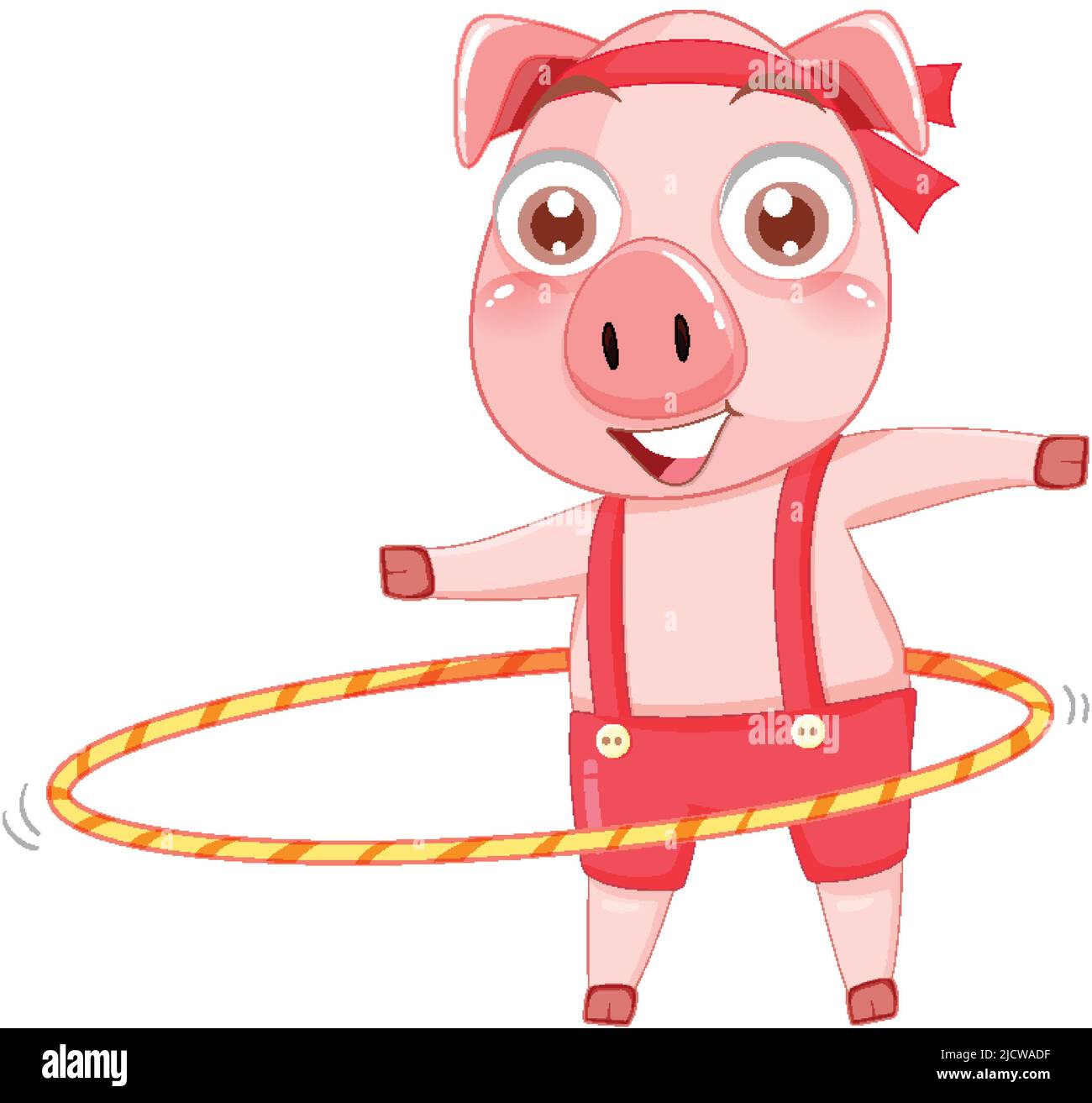 Cute pig cartoon character working out illustration Stock Vector Image ...