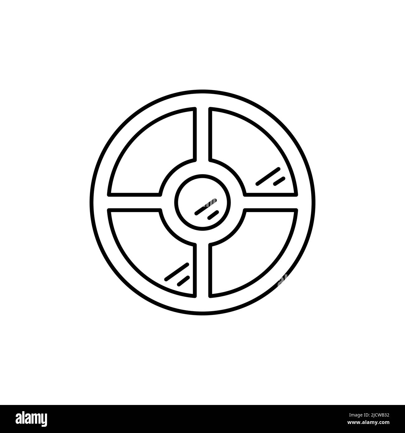 Circle Windows icon, Linear style. Vector Architecture elements. Line ...