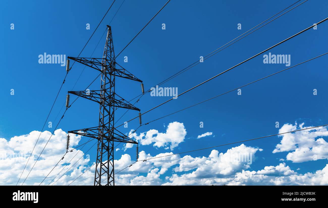 Power line pylon against the background of the sky Stock Photo - Alamy