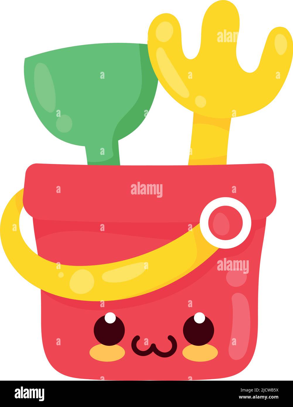 sand bucket kawaii style character Stock Vector Image & Art - Alamy