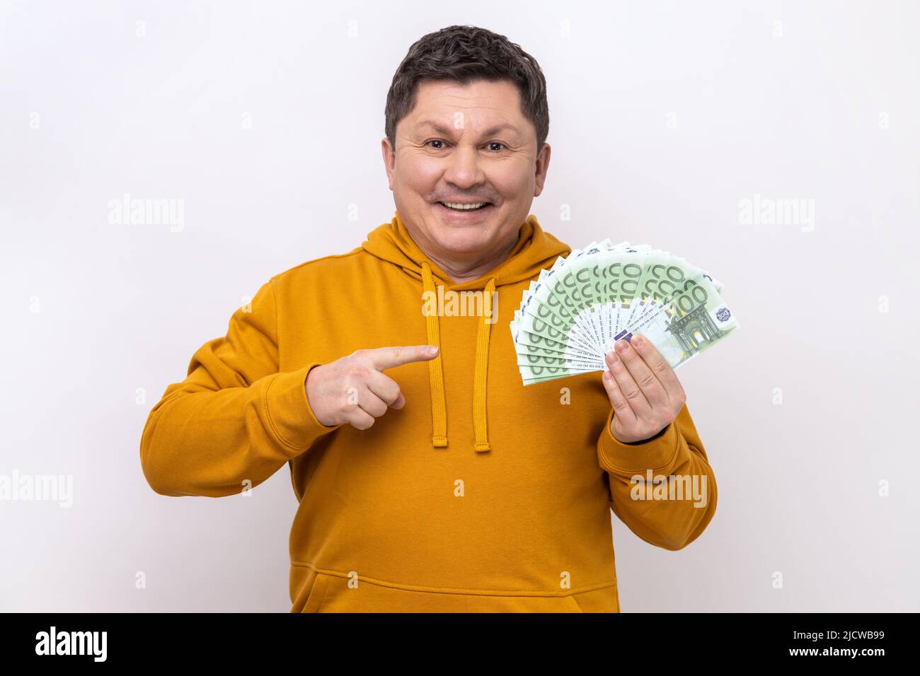 Positive man pointing credit hi-res stock photography and images - Alamy