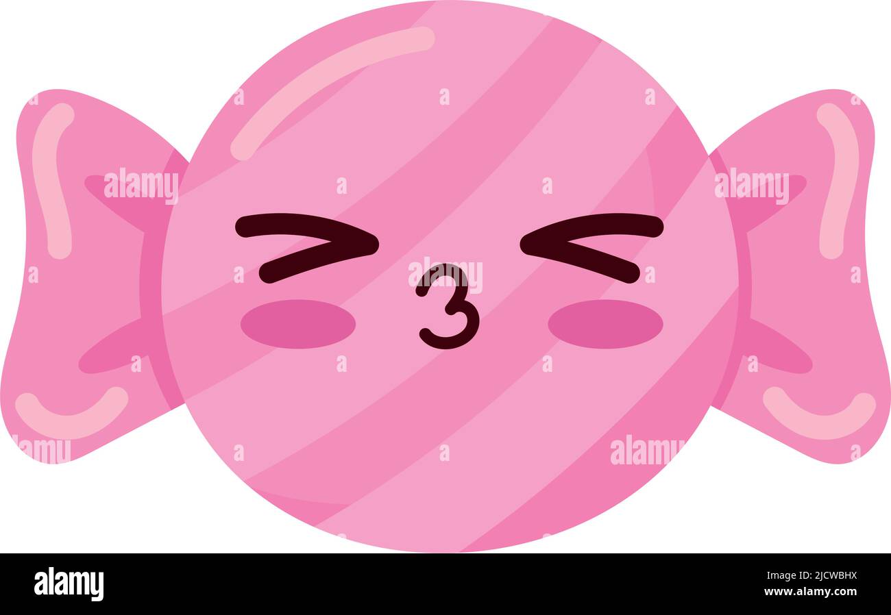 pink candy Kawaii sweet Food character Stock Vector Image & Art - Alamy