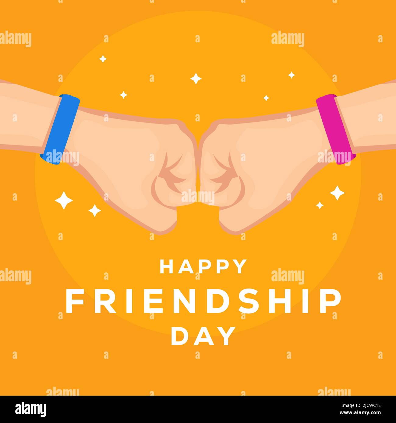 flat friendship day illustration with friendship fist hand Stock Vector ...