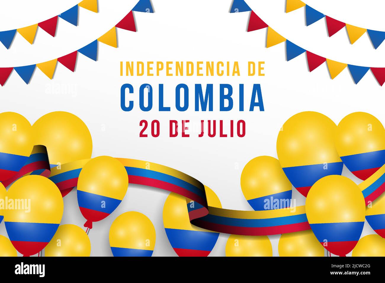 20 de julio colombia independence day background with colombian flag ...
