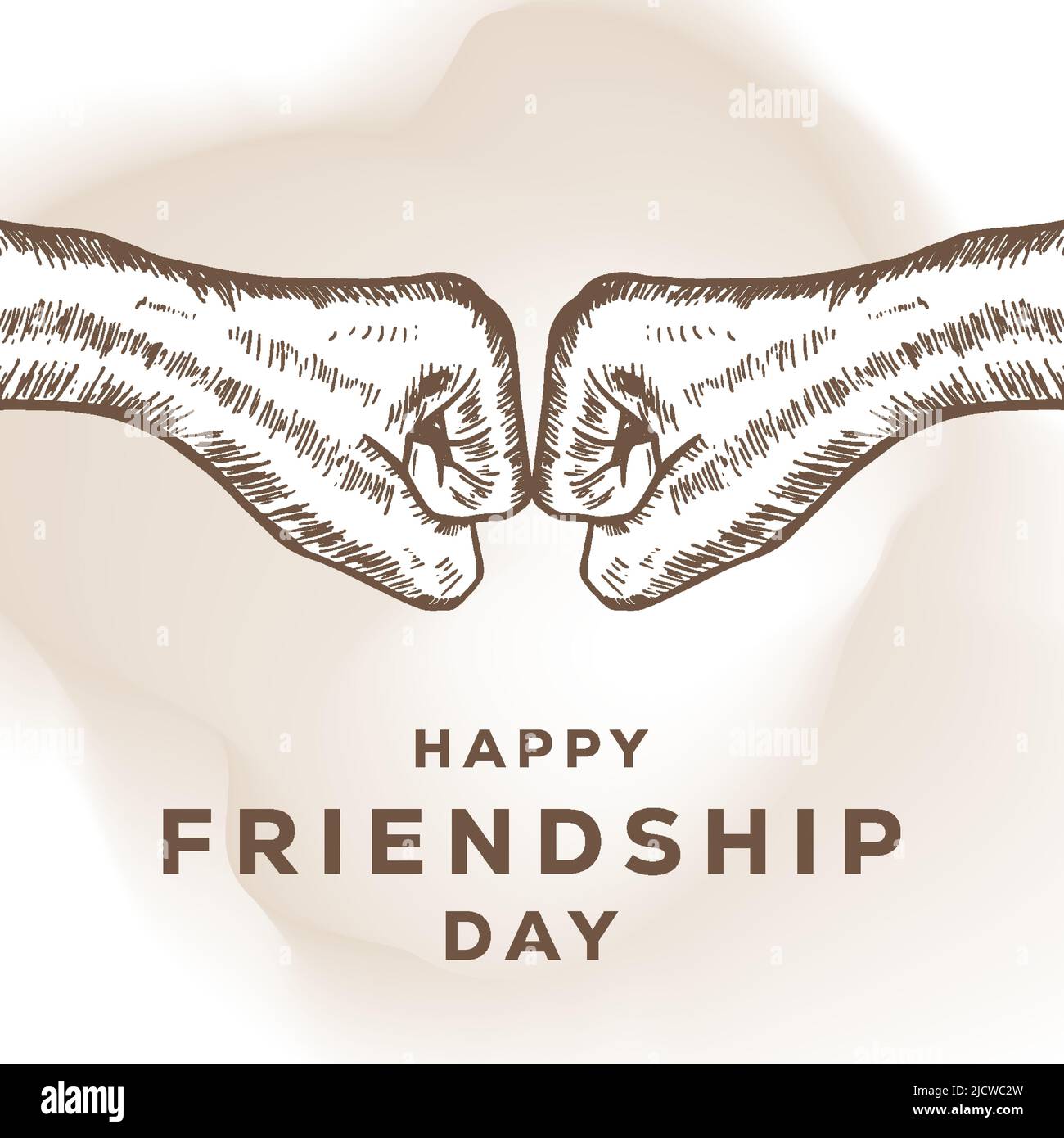 hand drawn friendship day illustration with friendship fist hand Stock ...