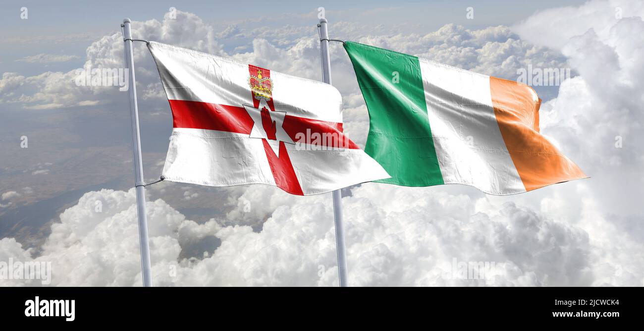 flag of ireland and northern ireland .unification of ireland Stock ...