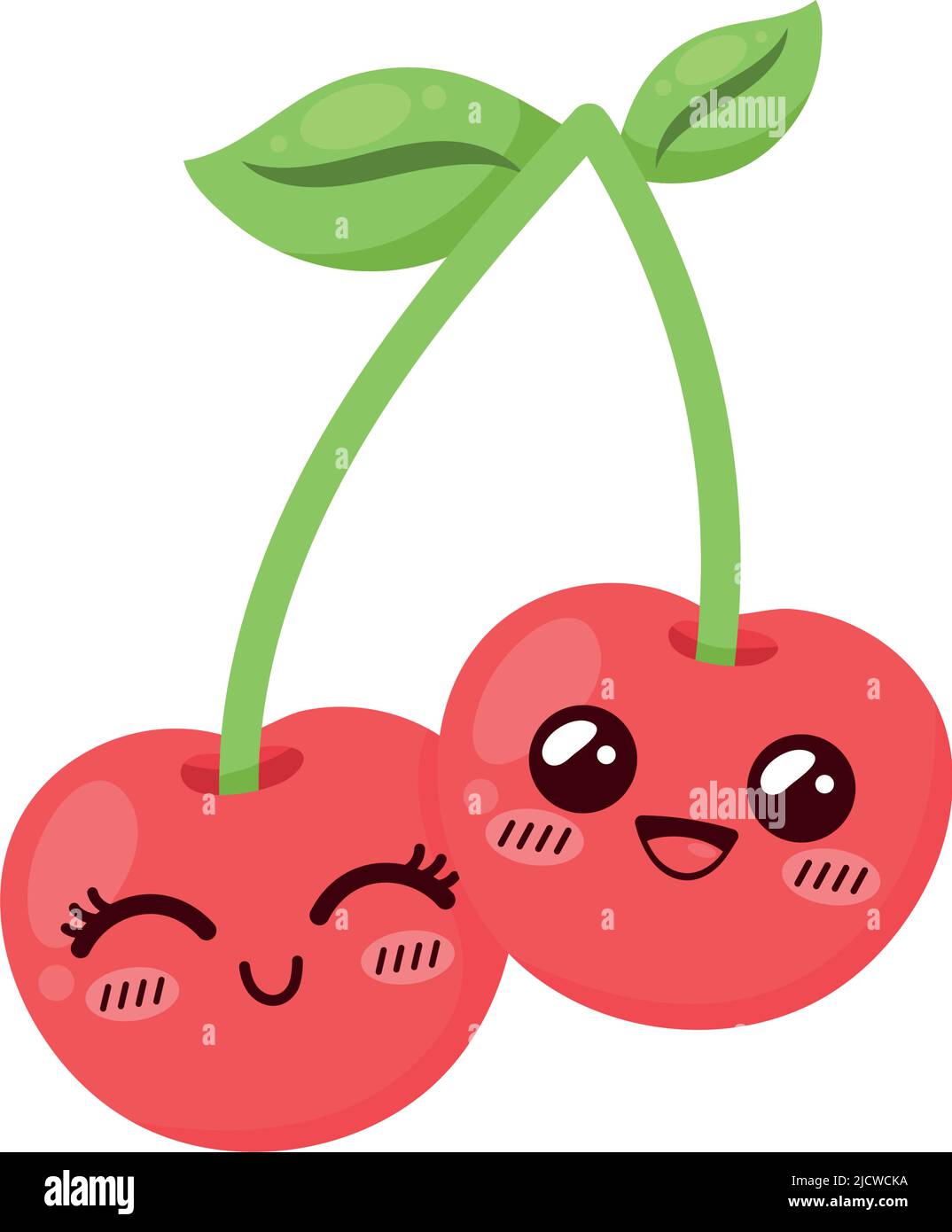 cherries kawaii fruits comic characters Stock Vector Image & Art - Alamy
