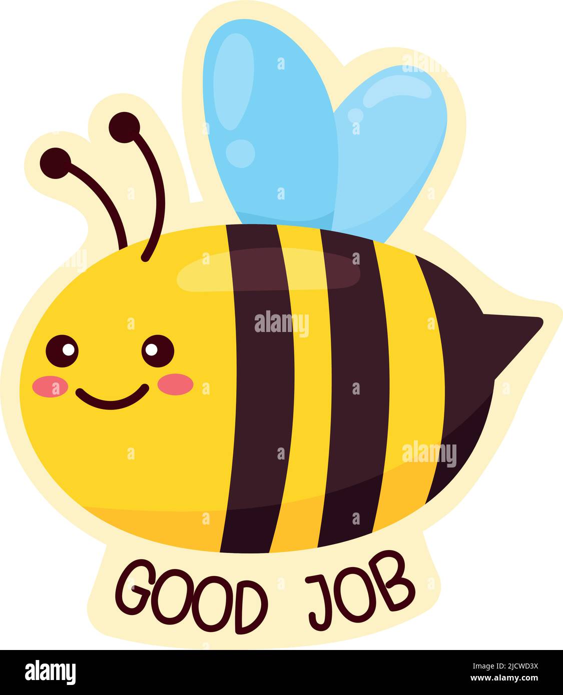 bee good job positive sticker Stock Vector Image & Art - Alamy