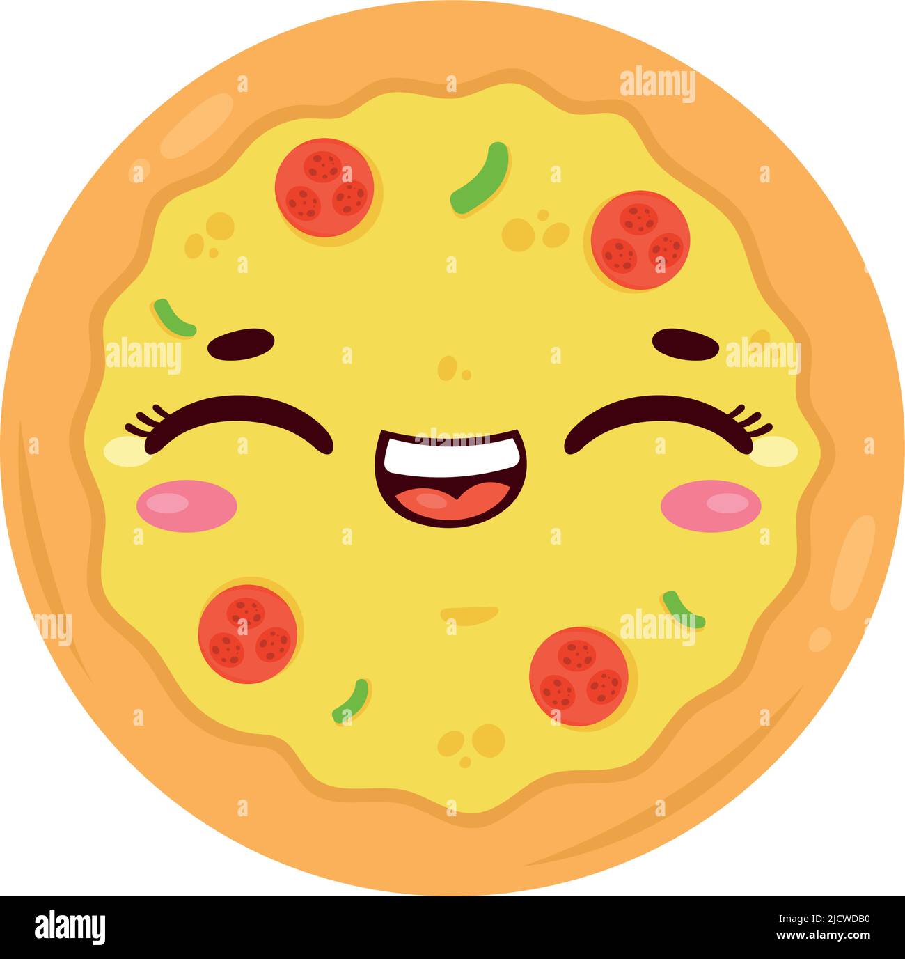 pizza kawaii food comic character Stock Vector Image & Art - Alamy