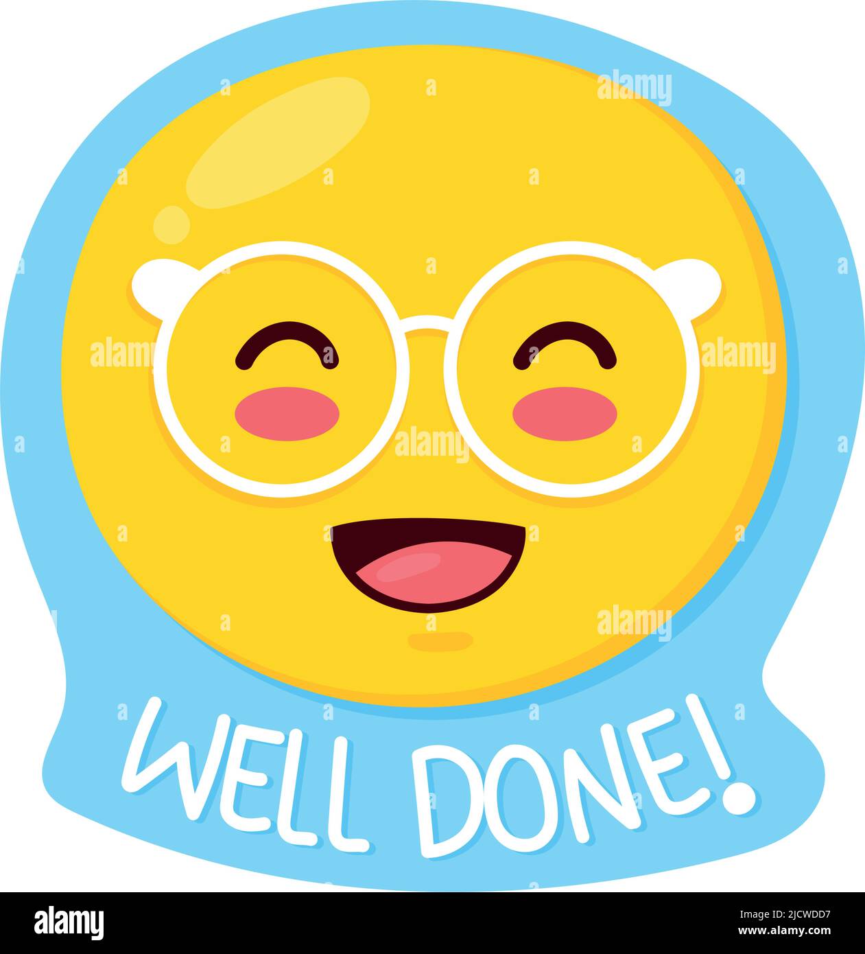 well done emoticon positive sticker Stock Vector Image & Art - Alamy