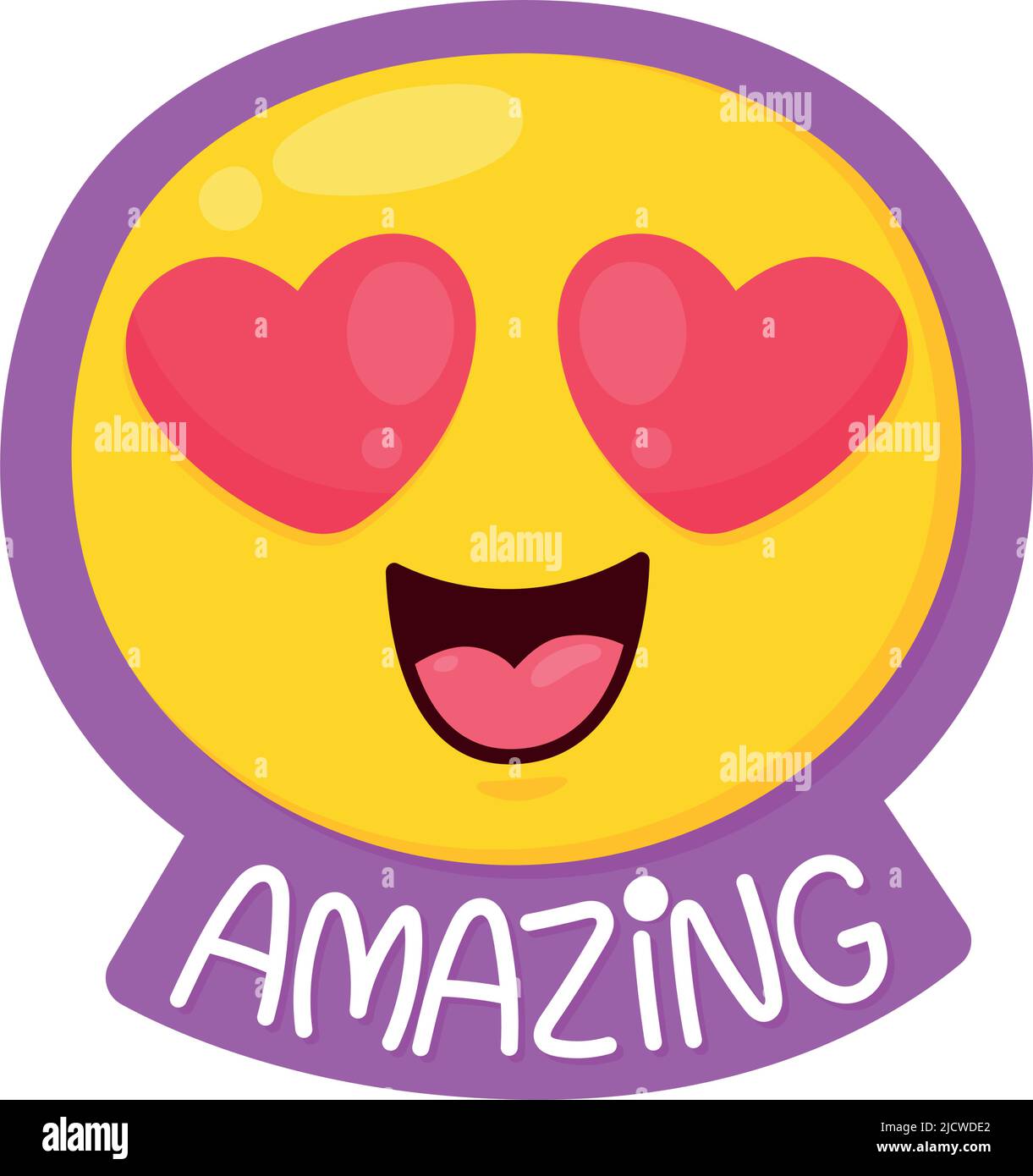 amazing emoticon character positive sticker Stock Vector Image & Art ...