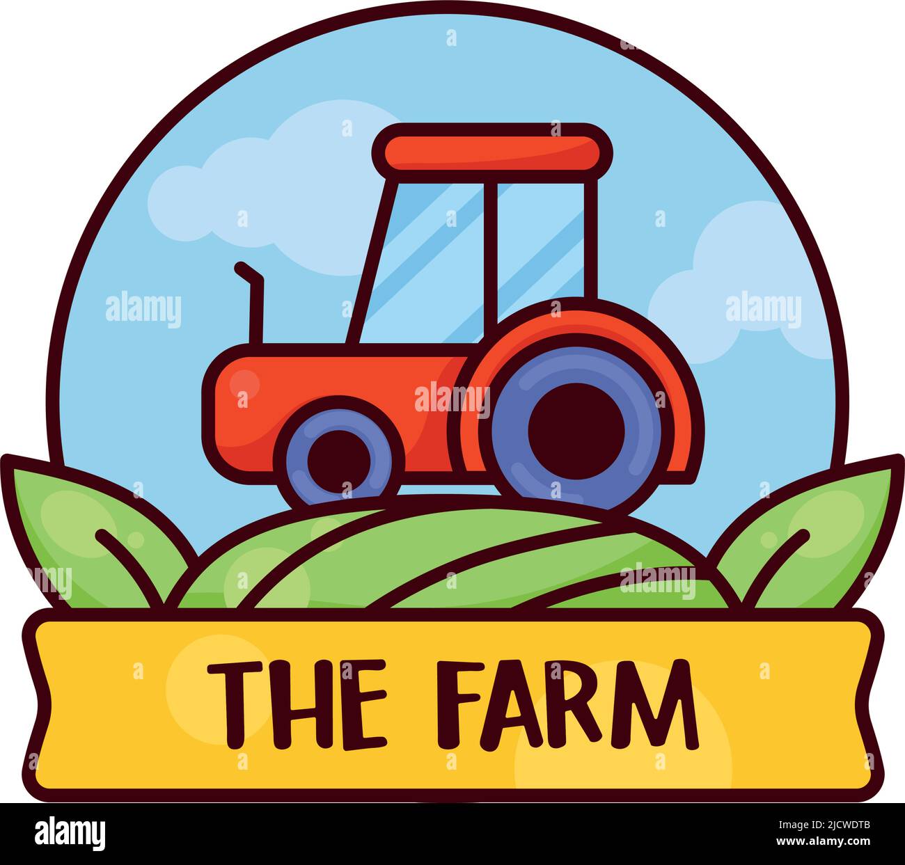 farm stamp with tractor product Stock Vector Image & Art - Alamy