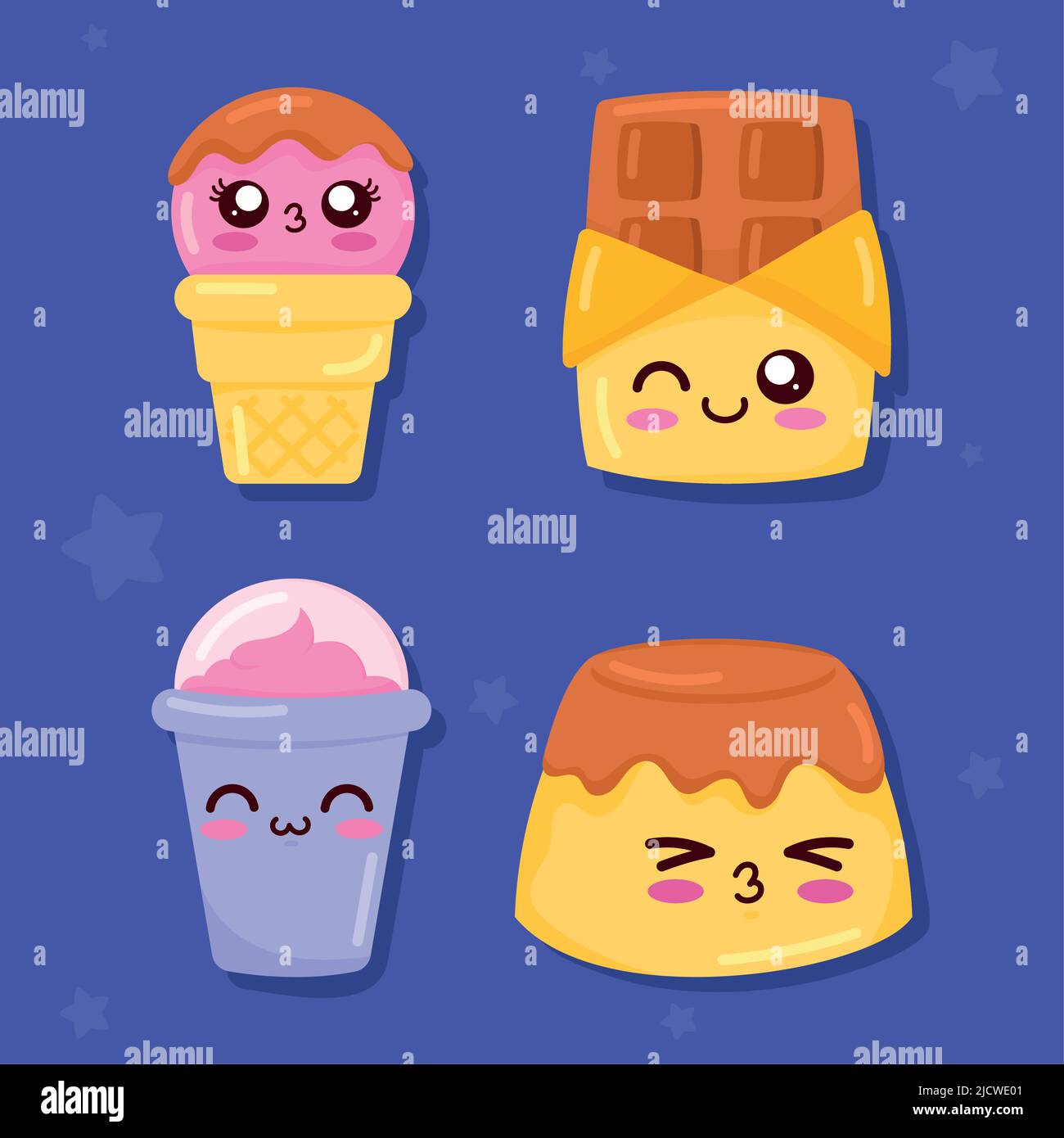 kawaii sweet food comic characters Stock Vector Image & Art - Alamy