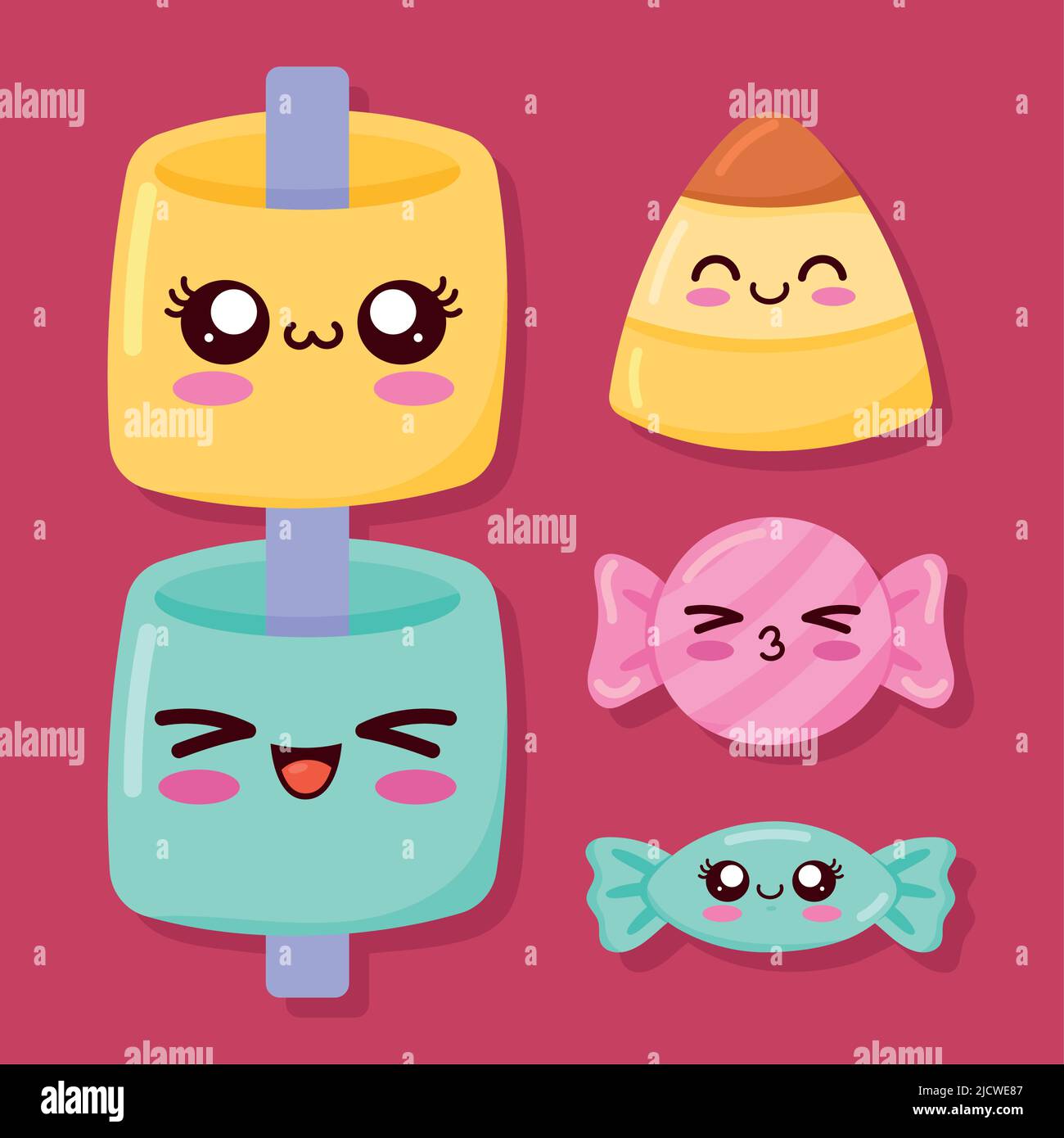 kawaii sweet food dessert characters Stock Vector Image & Art - Alamy