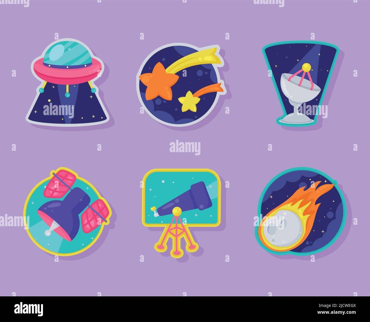 six space outer set icons Stock Vector Image & Art - Alamy