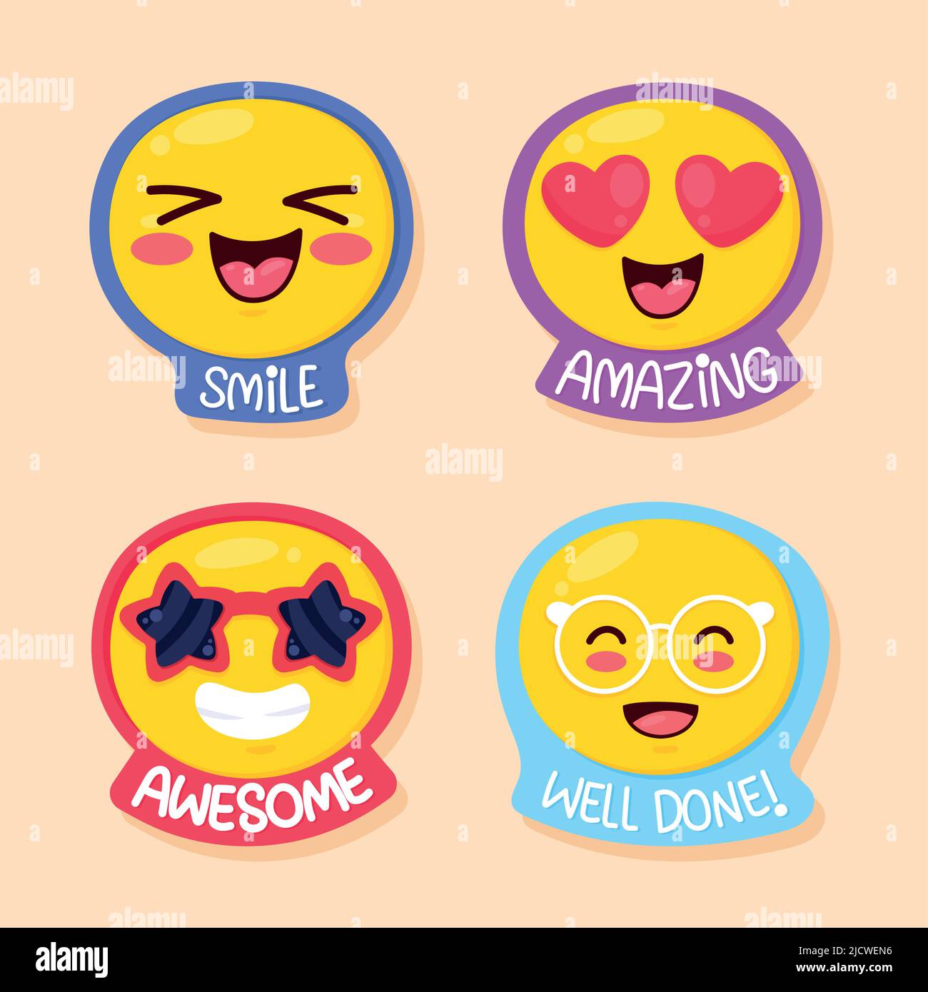 four positive messages set stickers Stock Vector Image & Art - Alamy