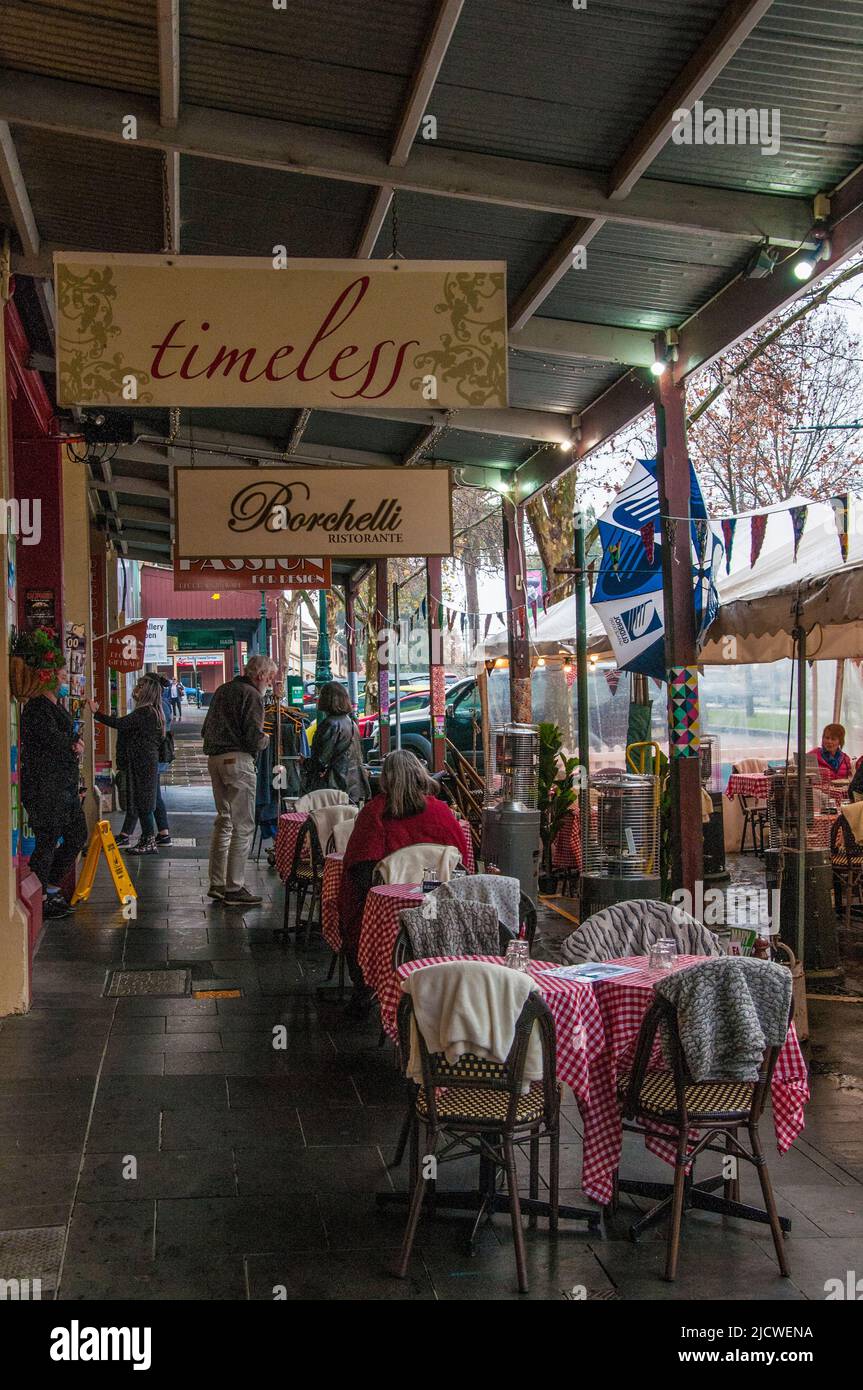 Cafes and boutiques on View Street in the Arts Precinct, opposite ...