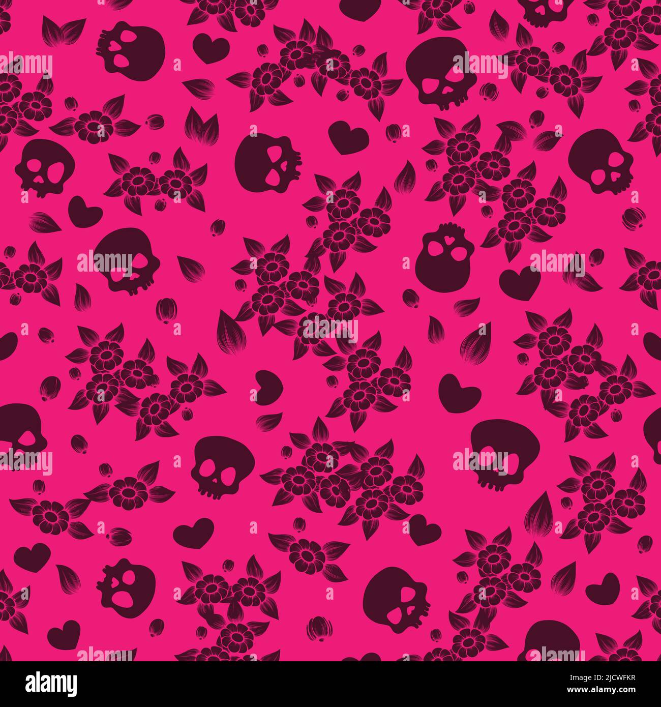 Seamless sugar skulls pattern Stock Vector Images - Alamy
