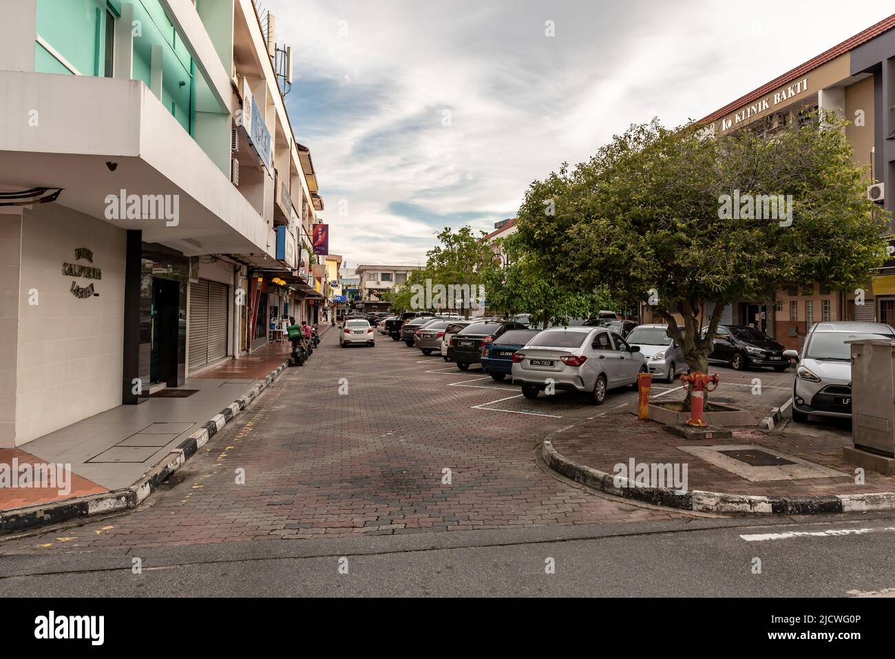 Labuan, Malaysia-June 06, 2021: View of the street in center of the ...