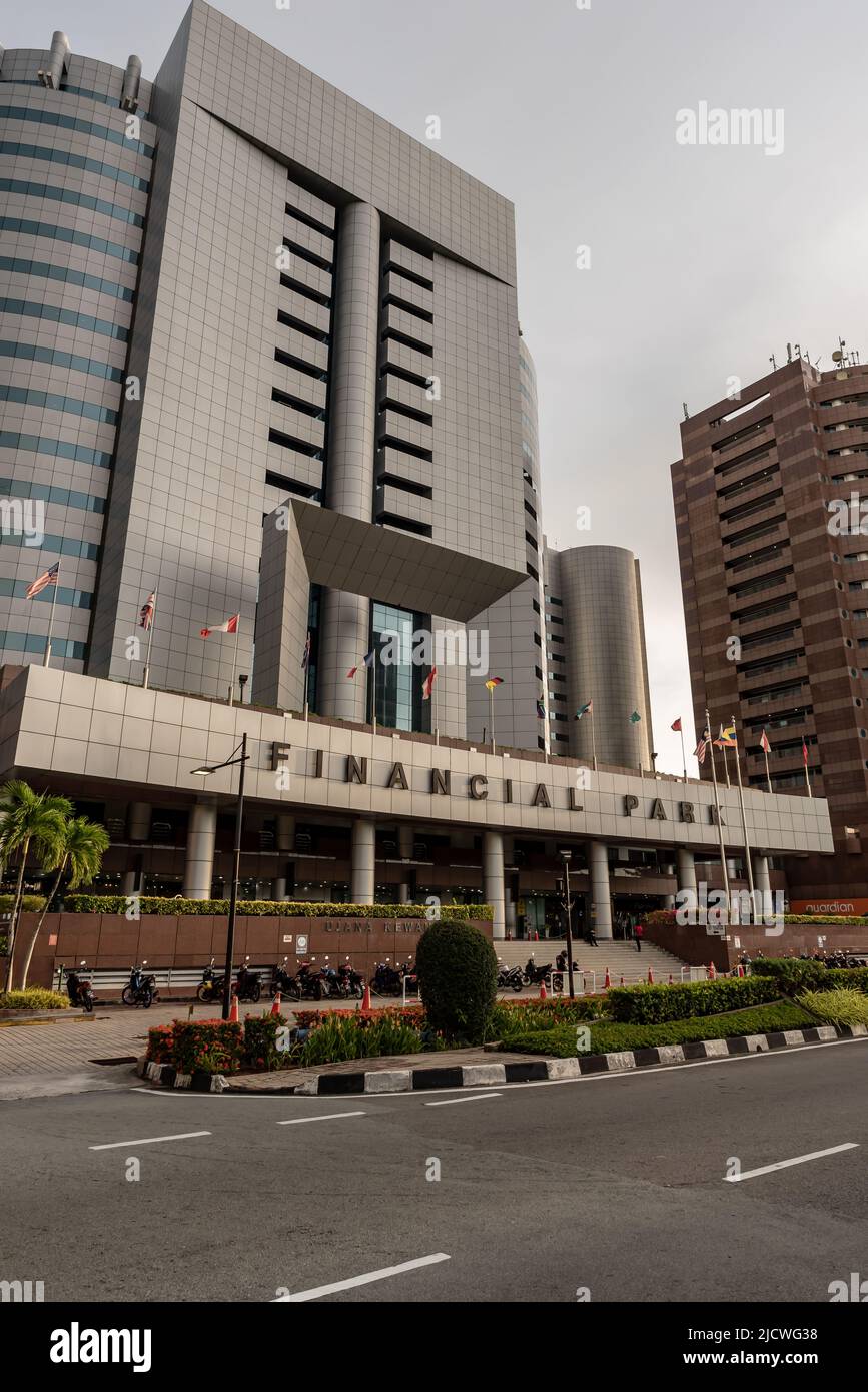 Labuan, Malaysia-June 06, 2021: View of the street in center of the ...