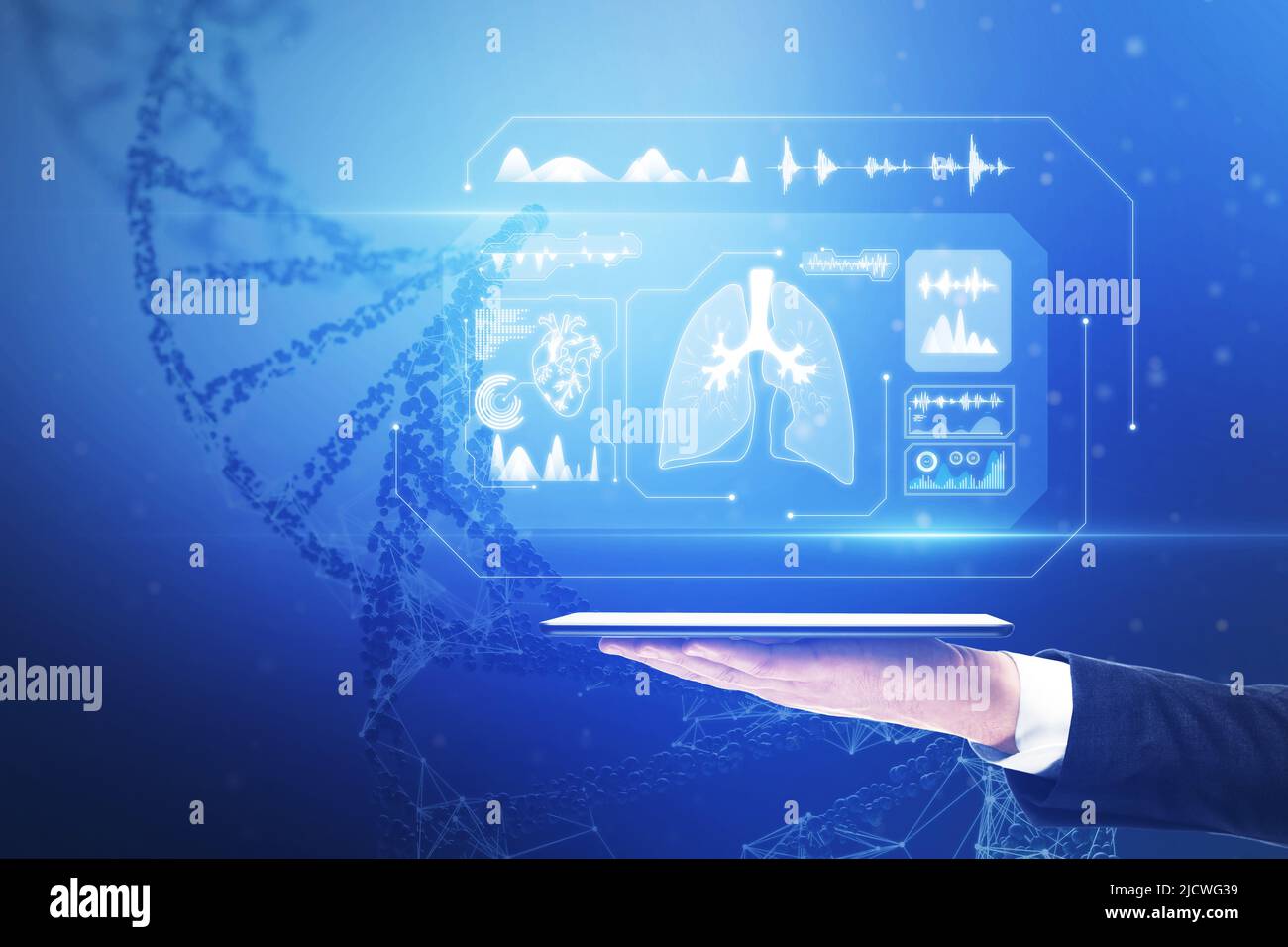 Bioengineering technology and electronic medical record concept with ...