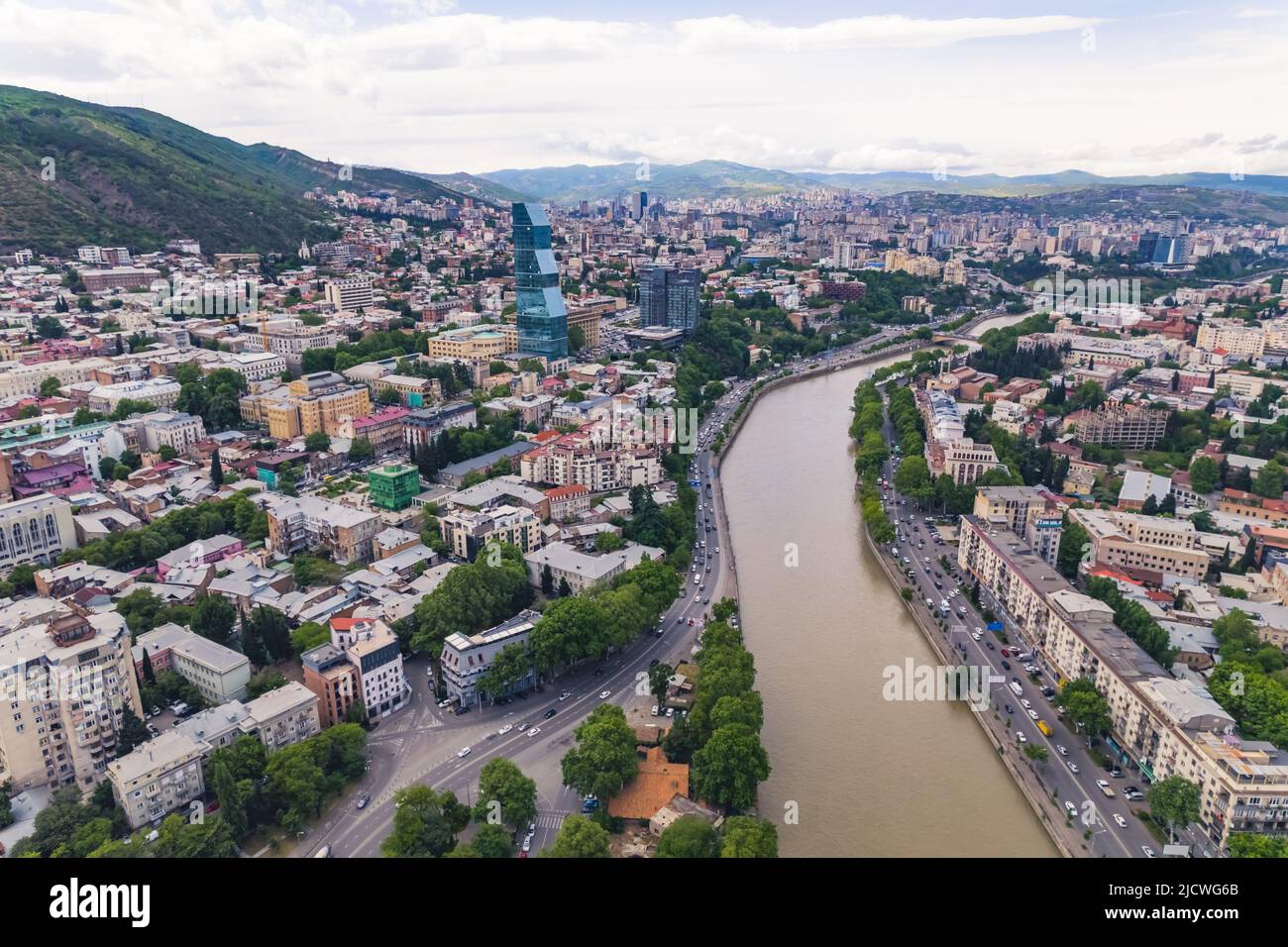 Tbilisi downtown tbilisi mtkvari river hi-res stock photography and ...