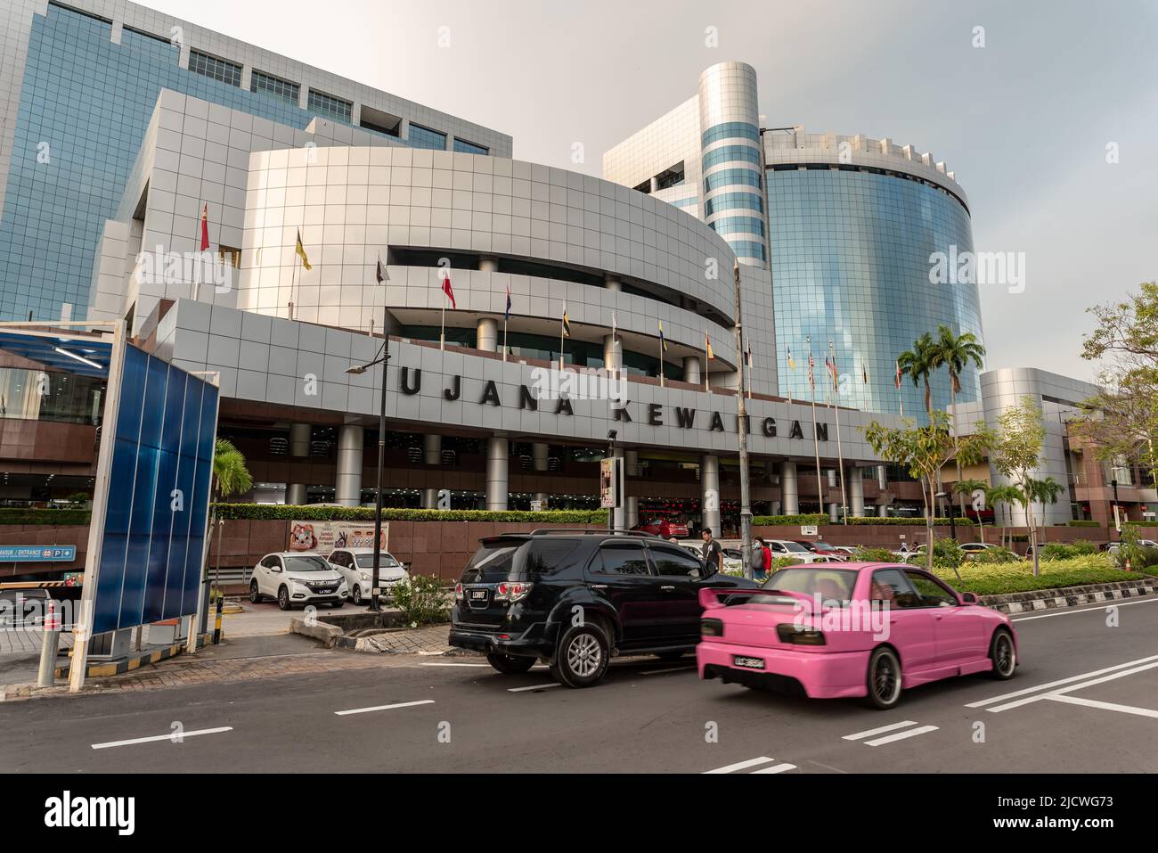 Labuan, Malaysia-June 06, 2021: View of the street in center of the ...