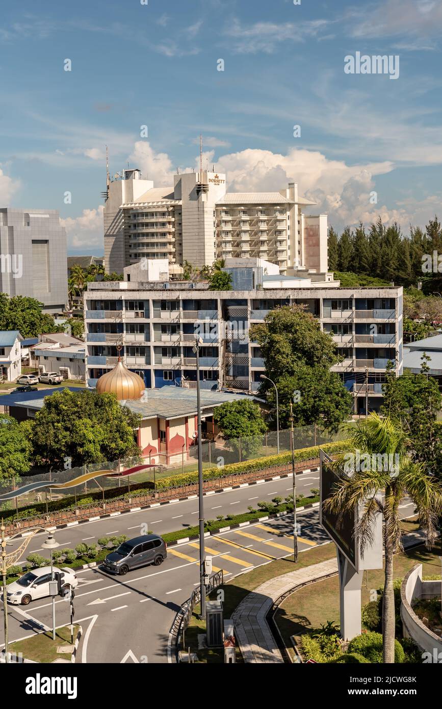 Labuan, Malaysia-June 06, 2021: View of the street in center of the ...