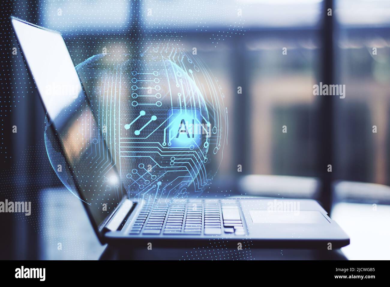Artificial intelligence, coding and programming concept with digital ...