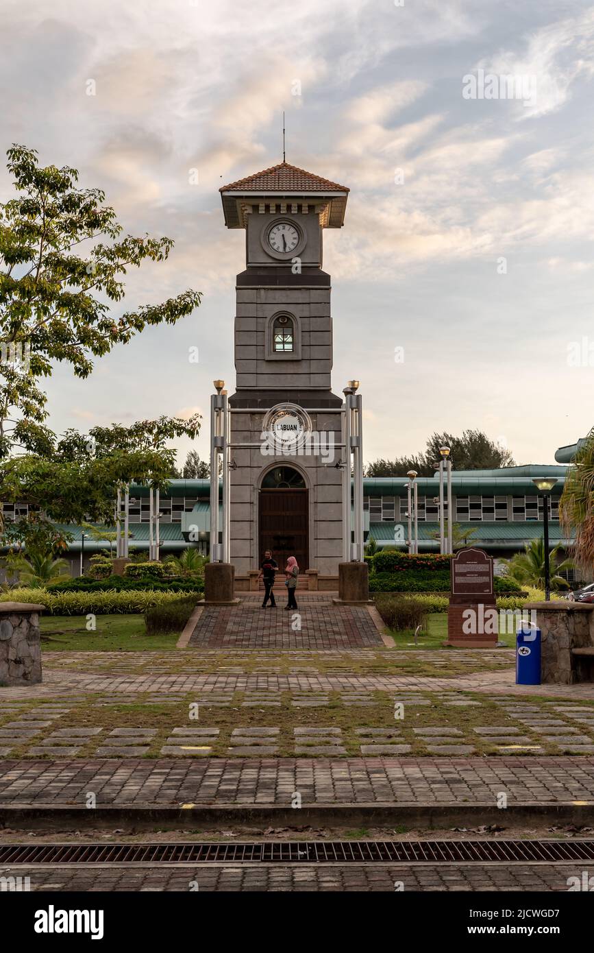Labuan, Malaysia-June 06, 2021: View of the street in center of the ...