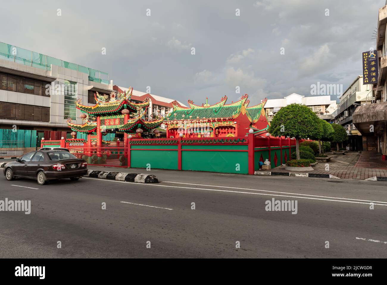 Labuan, Malaysia-June 06, 2021: View of the street in center of the ...