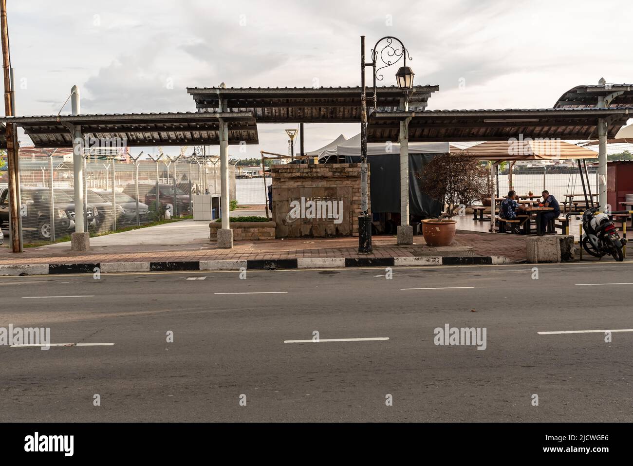 Labuan, Malaysia-June 06, 2021: View of the street in center of the ...